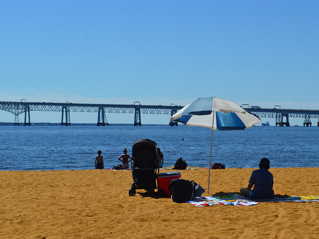 Swimming, fishing, boating and the Bay at Sandy Point State Park ...