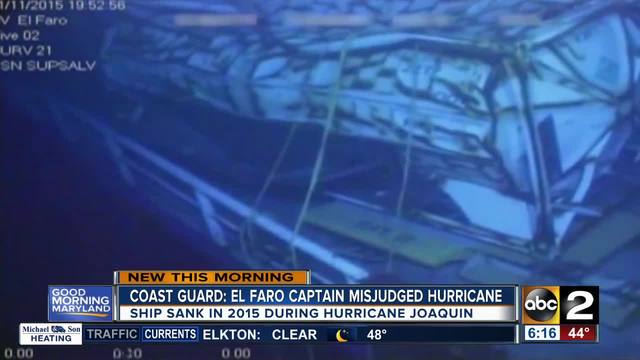 Coast Guard report: Captain errors led to El Faro sinking - WMAR2NEWS